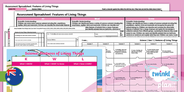Year 1 Science Features of Living Things Assessment Pack