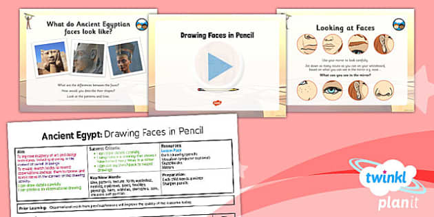 Art: Ancient Egypt: Egyptian Portrait Art Lesson Pack 1