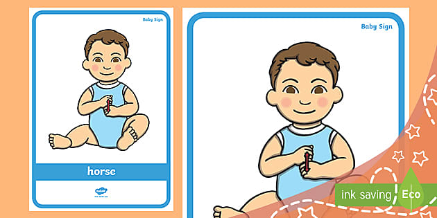 FREE! - Baby Sign Language Poster (Horse) (teacher made)