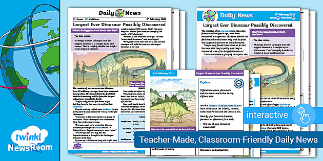 Dinosaur Fossil Reading Comprehension | Twinkl NewsRoom
