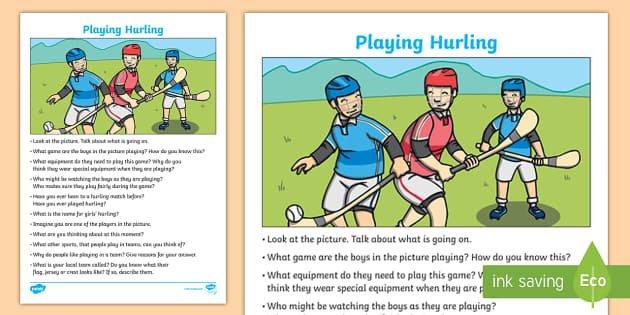 Playing Hurling Oral Language Worksheet / Worksheet
