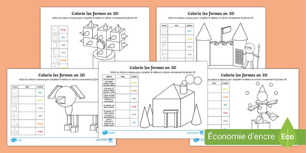 Coloriages De Formes 3d