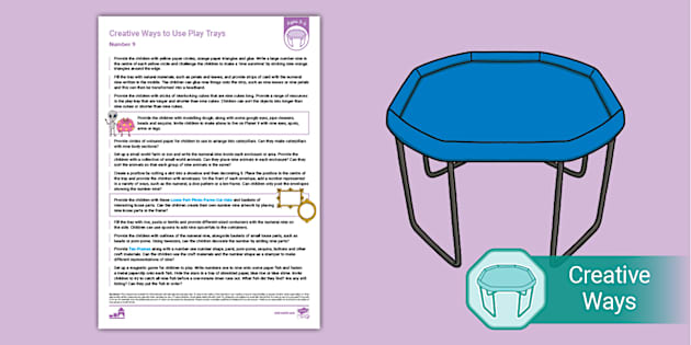 👉 EYFS Creative Ways to Use Play Trays: Number 9 - Twinkl