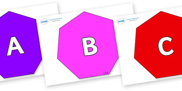 FREE! - A-Z Alphabet on Heptagons (teacher made) - Twinkl