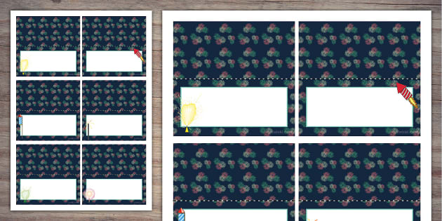 Firework Place Name Cards | Twinkl Party (teacher made)