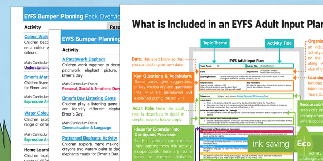 FREE! - EYFS Elmer Bumper Planning Pack Overview - Twinkl