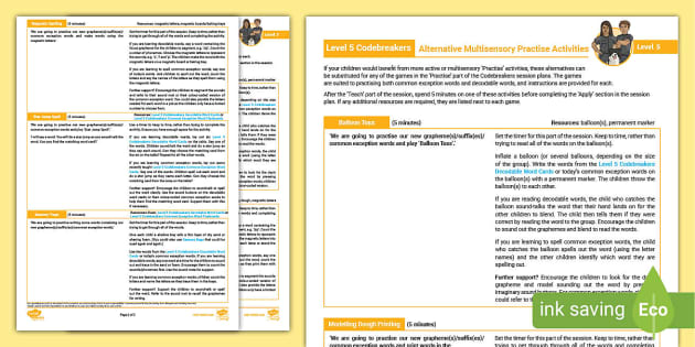 Multisensory Phonics - Level 5 Codebreakers Activities