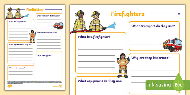 Firefighters Fact File Template,Fighfighters (teacher made)