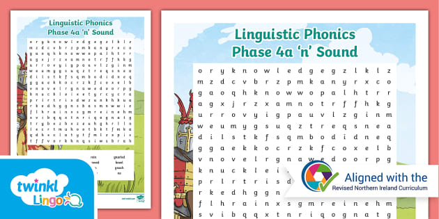 NI Linguistic Phonics Phase 4a 'n' Sound Word Search