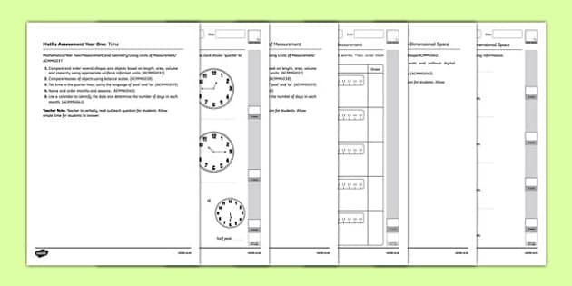 Year Two Measurement and Geometry Exam PDF Pack | Twinkl