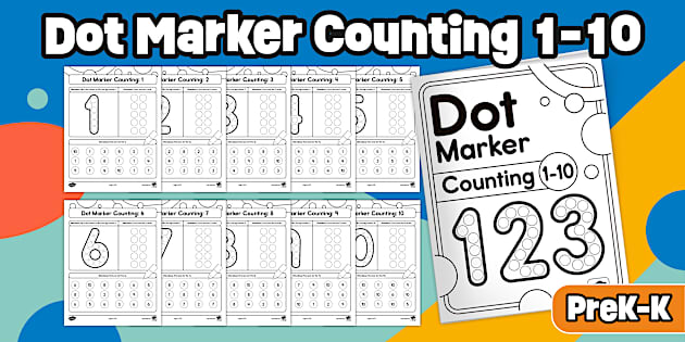 Dot Marker Counting 1-10 Activity Booklet for PreK-K
