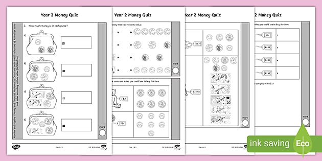 Year 2 Money Assessment (teacher made) - Twinkl