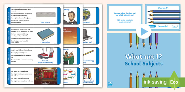 What Am I School Subjects Game Hecho Por Educadores What Am I School Subjects Game Hecho Por Educadores