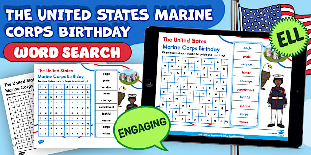 Marine Corps Vocabulary Word Search (teacher made) - Twinkl