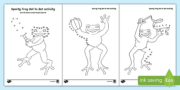 FREE! - Connect the Dots Sporty Frog - Primary Resources