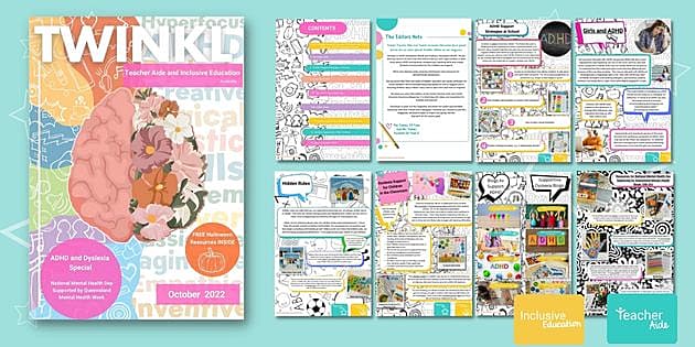 October Teacher Aide Magazine Dyslexia and ADHD Special