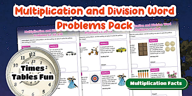 Multiplication and Division Word Problems Resource Pack