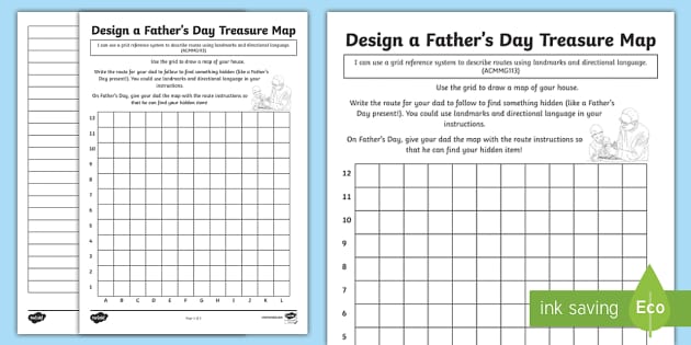 Design a Father's Day Treasure Map Worksheet / Worksheet