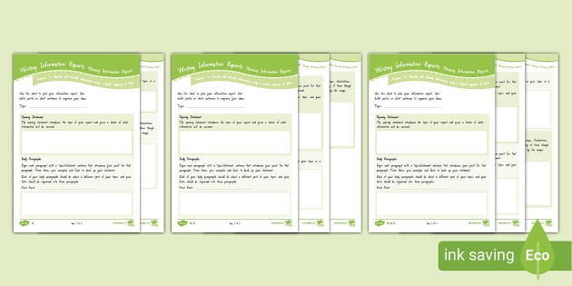 Level 3 Writing: Information Report - Planning Sheet