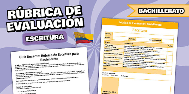 Rúbrica de Escritura Bachillerato - Colombia (teacher made)