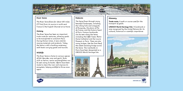 River Seine Fact File | Facts about the River Seine | Twinkl