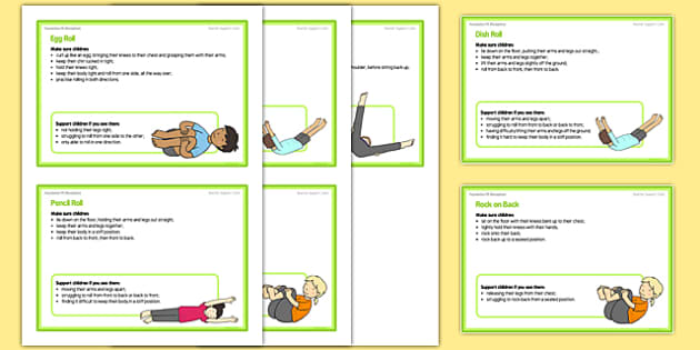 Foundation PE (Reception) - Types of Rolls Teacher Support Cards