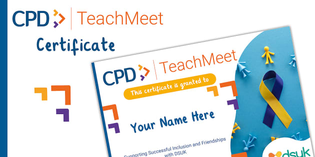 FREE! - TeachMeet Certificate - Supporting Successful Inclusion and FREE! - TeachMeet Certificate - Supporting Successful Inclusion and
