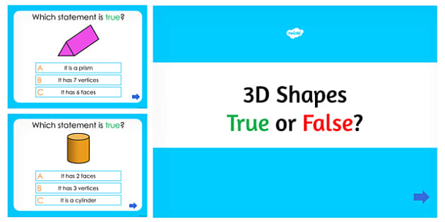3D Shapes True or False PowerPoint Quiz