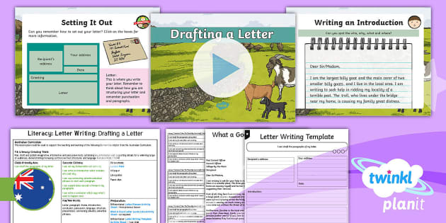 Year 4 The Three Billy Goats Gruff: Letter Writing (3) Lesson