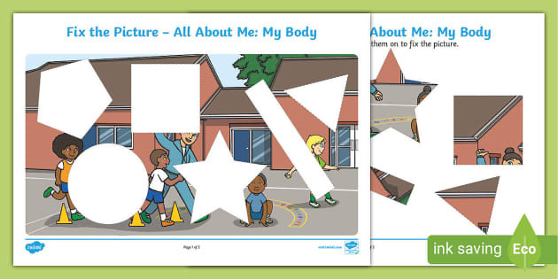 Fix the Picture All About Me My Body Scissor Skills Activity