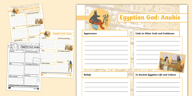Egyptian God: Anubis Fact File Template (teacher made)