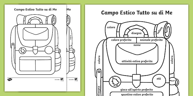 Campo estivo: Zainetto Tutto su di me (Hecho por educadores)