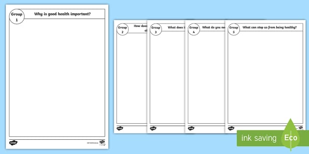 Health Small Group Brainstorm Activity (teacher made)