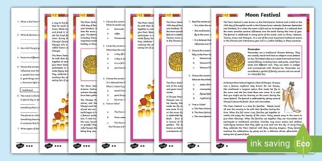 * NEW * Moon Festival Differentiated Reading Comprehension Activity ...