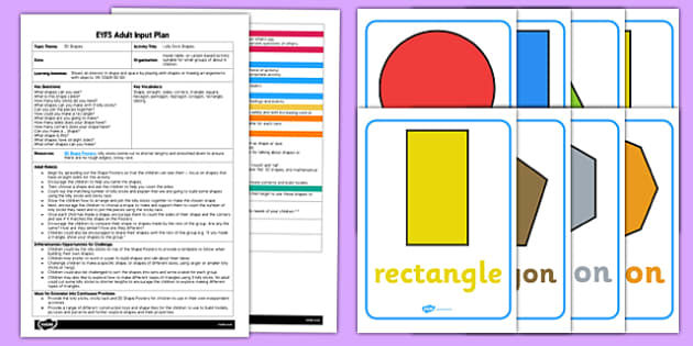 EYFS Lolly Stick Shapes Adult Input Plan and Resource Pack
