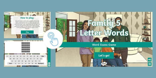 ‘Family’ Word Guess - 5 Letter Words - Twinkl