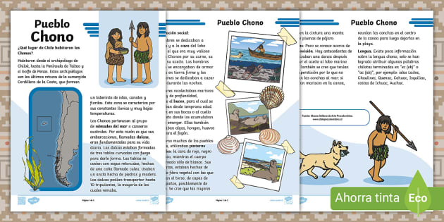 Ficha Informativa Pueblos Originarios: Chonos (teacher made)