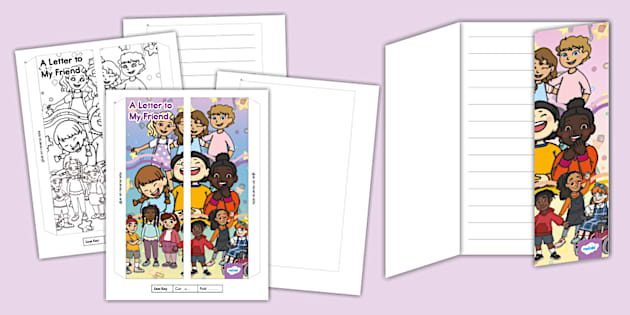 A Letter to My Friend Folding Writing Template - Twinkl