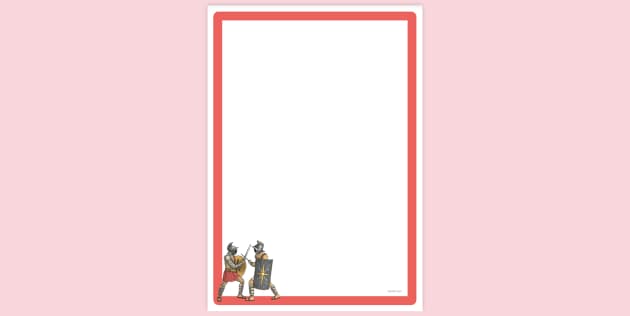 Gladiators Fighting Page Border