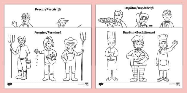 Meserii – Desene de colorat (teacher made) - Twinkl