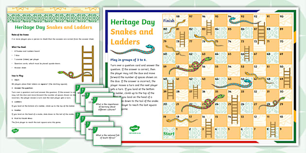 IP–Life Skills - Heritage Day Snakes and Ladders Board Game (CAPS Aligned)