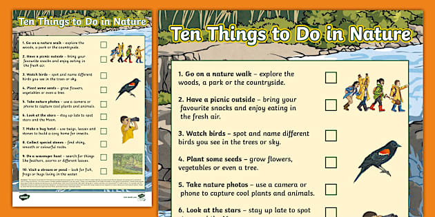 Nature Adventures: 10 Things to Do Checklist - Twinkl