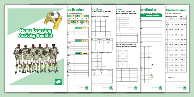 Upper KS2 Football-Themed Maths Home Learning Booklet