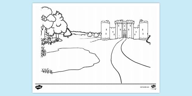 FREE! - Castle Background Colouring Sheet | Colouring Sheets