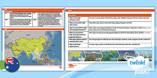 Year 6 HASS Geography Asia Knowledge Organiser - Twinkl