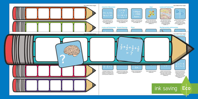 Year 5 Maths Pencil Targets Assessment Tracker - Twinkl