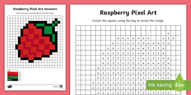 A Raspberry Pixel Art Template | Twinkl | KS1 | Pixel Art A Raspberry Pixel Art Template | Twinkl | KS1 | Pixel Art
