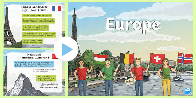 Europe Information and Europe Map PowerPoint | Primary