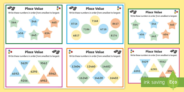 Place Value Number Sorting Maths Challenge Cards - place value