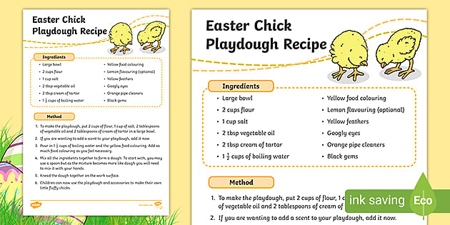 Easter Chick Playdough Recipe